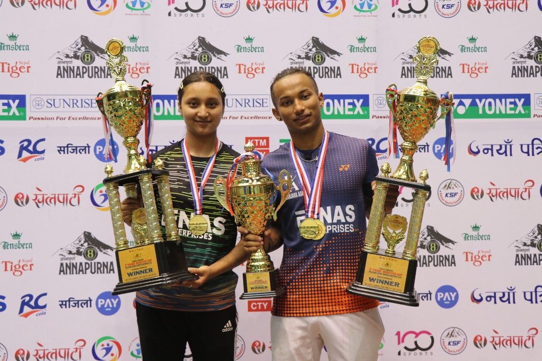 ब्याडमिन्टनःप्रिन्स दाहाल र रसिला महर्जनलाई उपाधि - नेपालीत्व ...